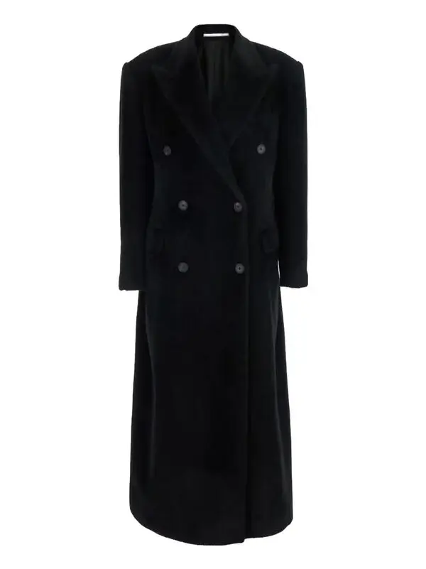 Tagliatore Double-breasted Peak-lapels Coat - Black
