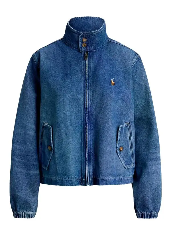 Polo Ralph Lauren Logo-embroidered Zip-up Denim Jacket - Blue