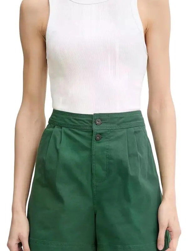 Columbia Acker Rock Pleated Logo-patch Shorts - Green