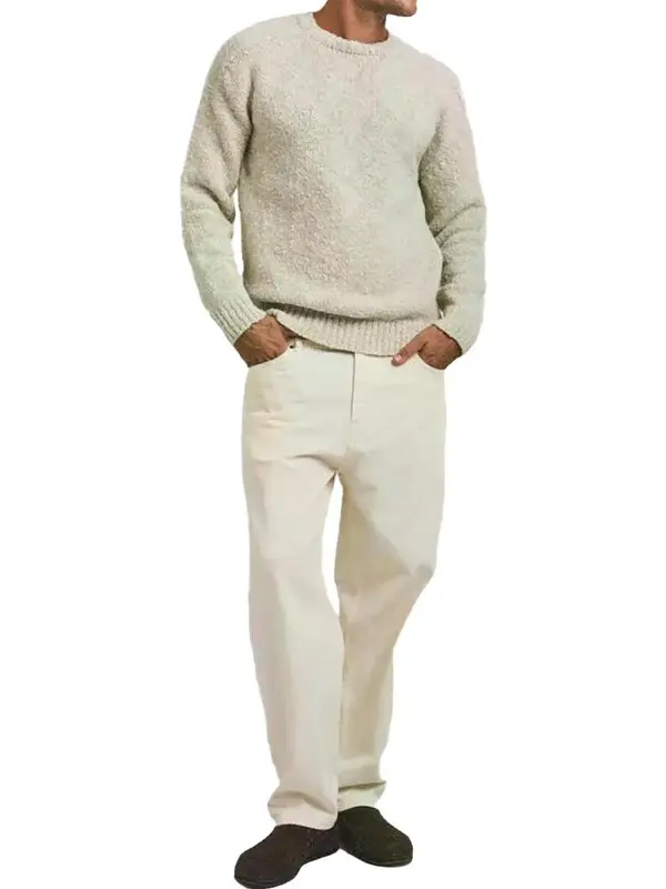 CESAR CASIER Adam Textured-knit Sweater - Neutrals