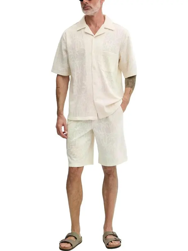 Guess Palm Tree Jacquard Shirt - Neutrals