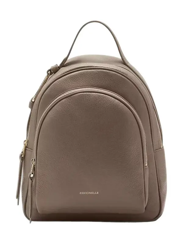 COCCINELLE Medium Malory Grained Leather Backpack - Neutrals