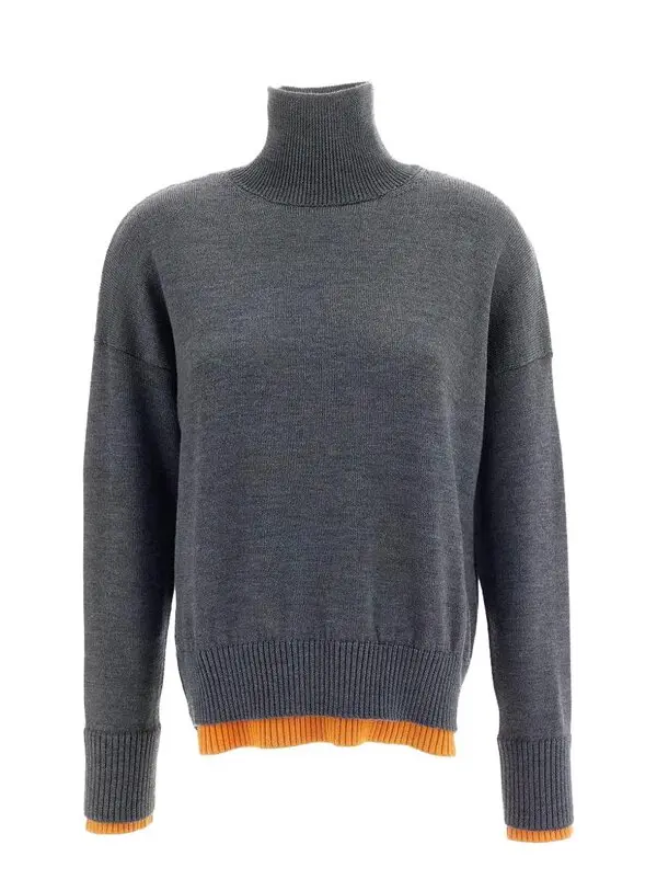 Plan C Turtleneck Merino-wool Sweater - Grey