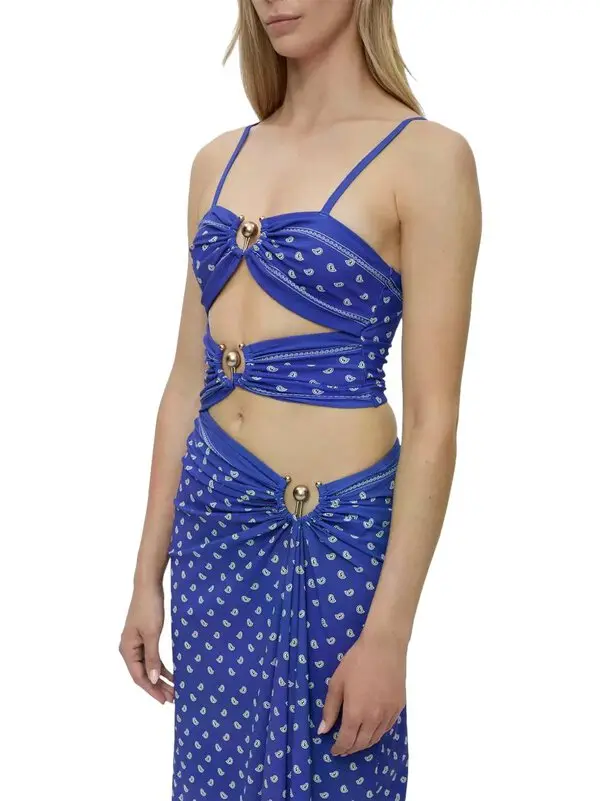 Christopher Esber Bandana Ruched Orbit Maxi Dress - Blue