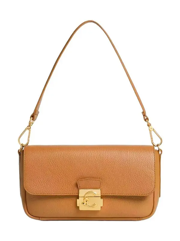 COCCINELLE Medium C-me Grained Leather Tote Bag - Brown