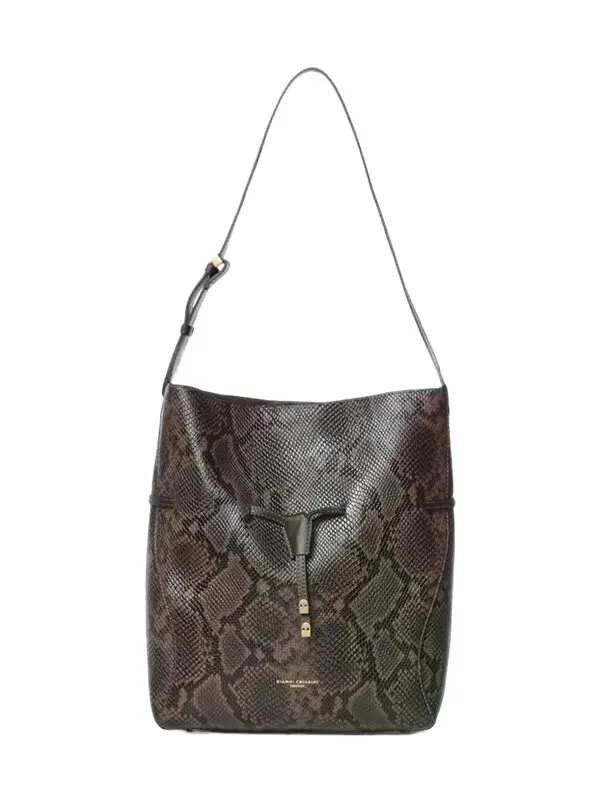 GIANNI CHIARINI Large Sienna Snake-effect Leather Tote Bag - Brown