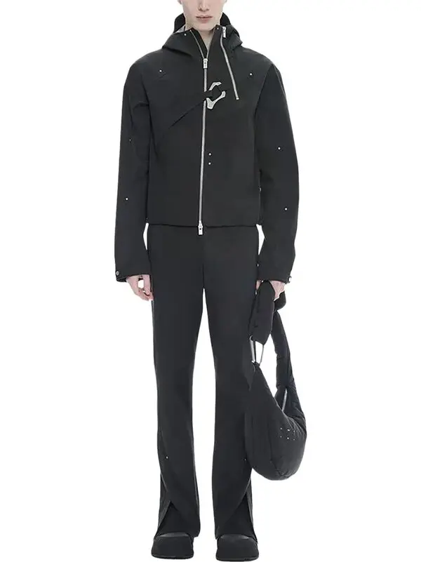 HELIOT EMIL Moire Trousers - Black