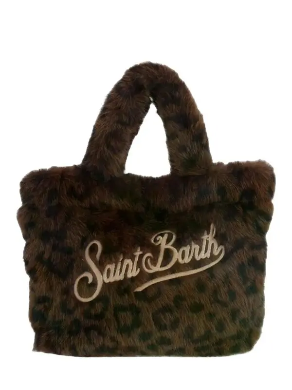 MC2 SAINT BARTH Vanity Mini Leopard-print Faux-fur Tote Bag - Brown