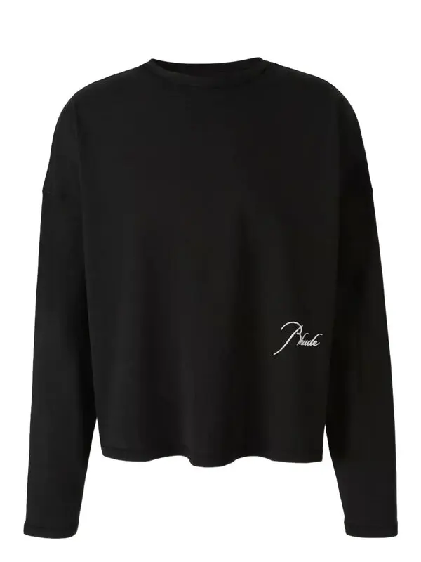 Rhude Logo-print Long-sleeve T-shirt - Black