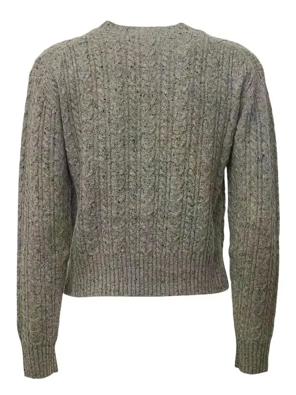 MC2 SAINT BARTH Greige Lalia Donegal Wool Blend Crewneck Knit Sweater - Grey