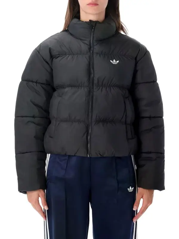 Adidas Quilted Logo-print Puffer Jacket - Black