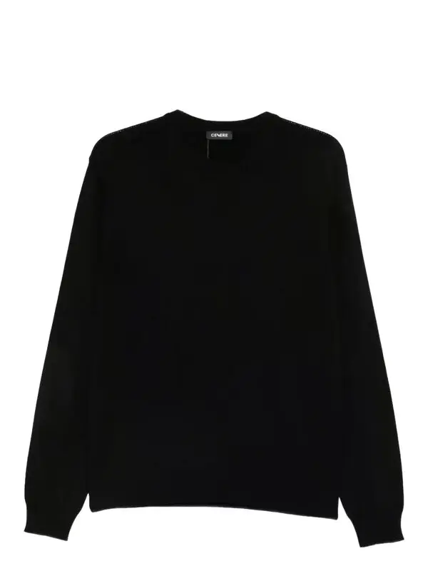 CENERE GB Crew-neck Long-sleeve Sweater - Black