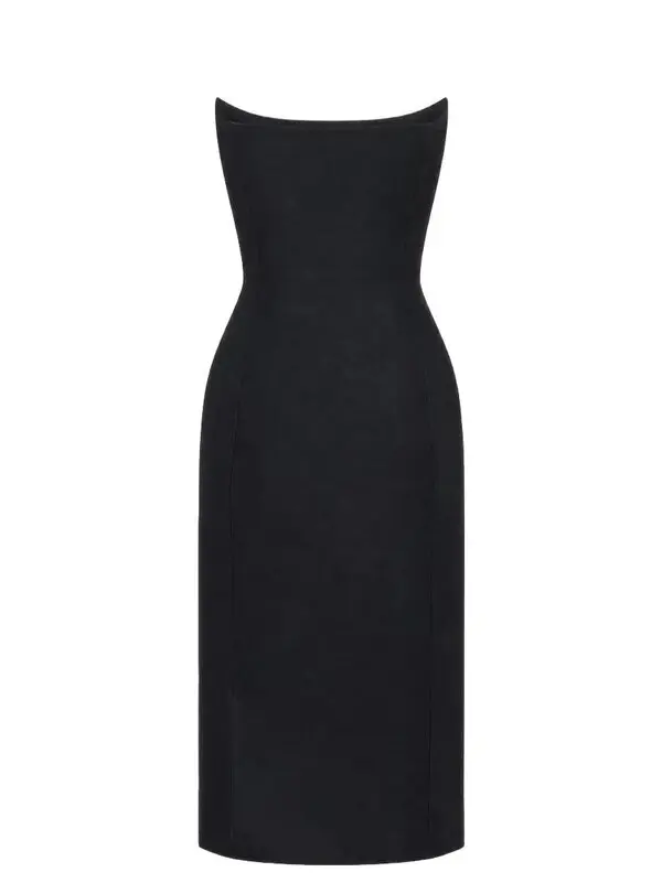 Balenciaga Midi Bustier Dress - Black