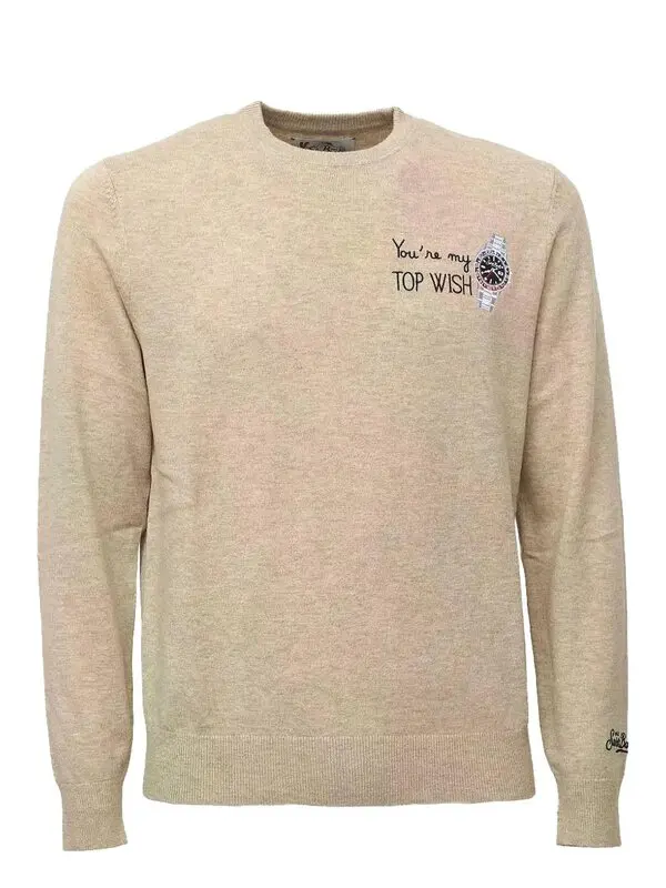 MC2 SAINT BARTH Embroidered Crew-neck Sweater - Neutrals