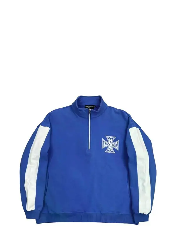 Mixed Emotion Logo-print Panelled Sweatshirt - Blue