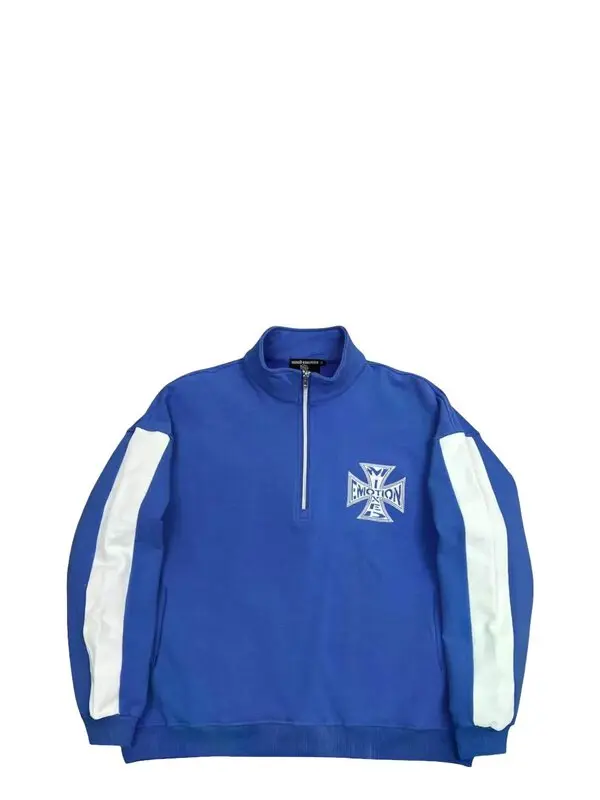Mixed Emotion Logo-print Panelled Sweatshirt - Blue