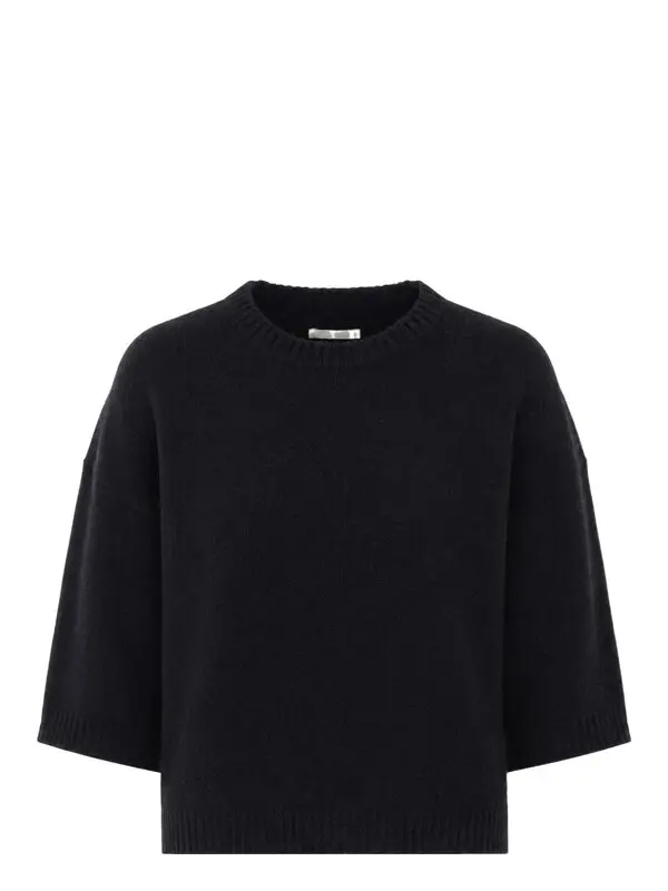 Loulou De Saison Azali Short-sleeve Knitted Top - Black