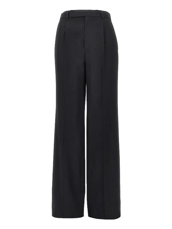 Saint Laurent Grain De Poudre Wool Pants - Black