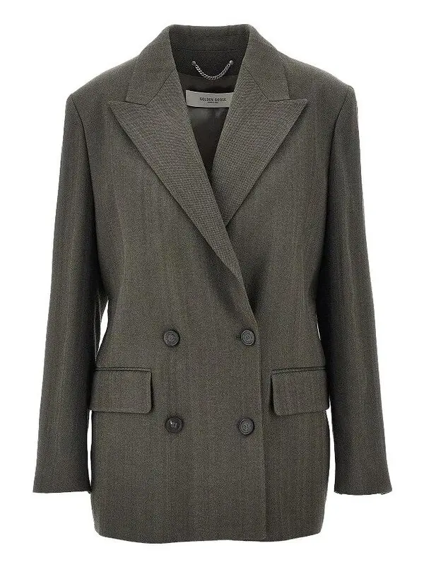 GOLDEN GOOSE Laureen' Double-breasted Jacket - Khaki