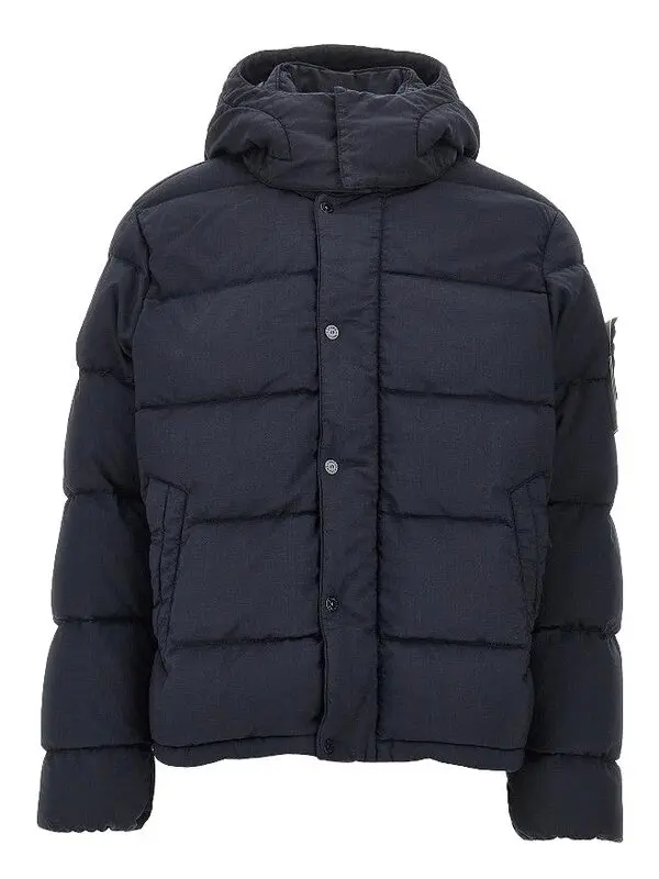 Stone Island Wool Ripstop-tc_s. I. Ghost Padded Jacket An - Blue