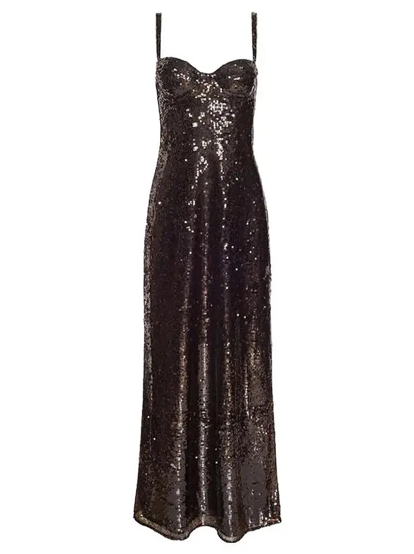 L'Agence Sayla Embellished Maxi Dress - Dark Java Sequins