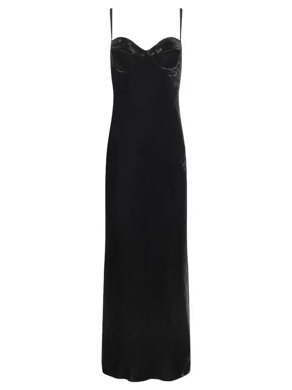 L'Agence Sayla Bias-cut Maxi Dress - Black