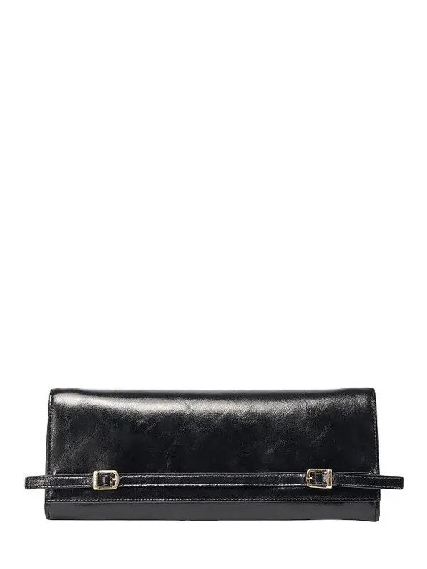 Simkhai River East West Moto Leather Clutch - Black
