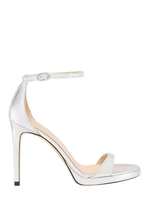 STUART WEITZMAN Nudist 100mm Metallic Leather Platform Sandals - Silver
