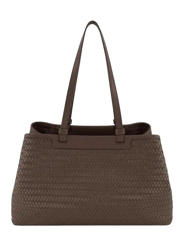 Vince Marin Woven Leather Tote Bag - Date