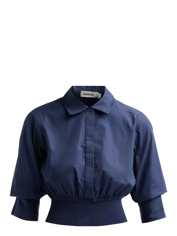 Simkhai Stiles Cotton Poplin Shirt - Midnight