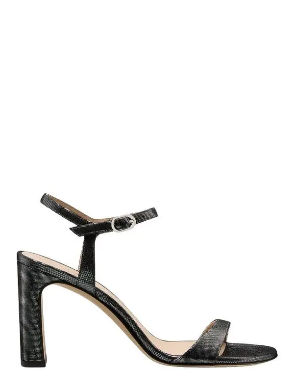STUART WEITZMAN Babette 85mm Textured Leather Sandals - Silver
