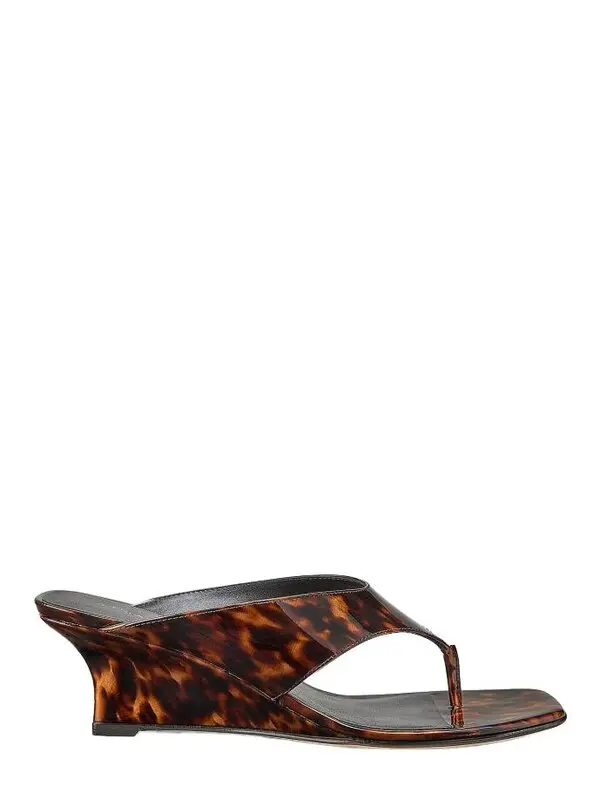 STUART WEITZMAN 50mm Vinnie Printed Patent Leather Wedge Sandals - Black Multi
