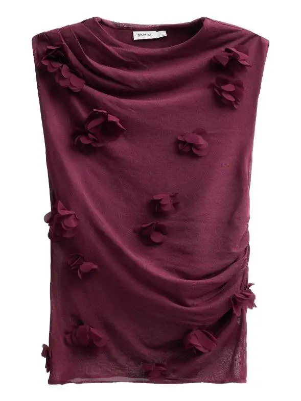 Simkhai Tessa Floral Appliqué Top - Fig