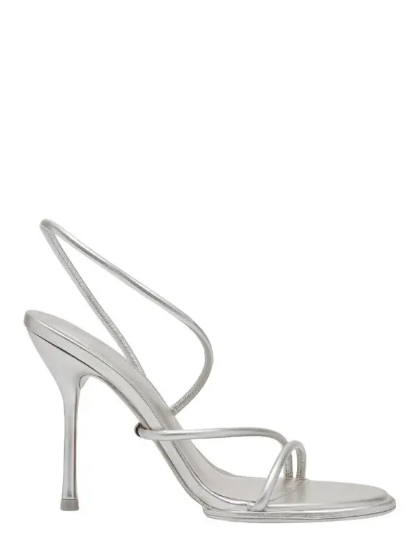 Cult Gaia Candace 100mm Leather Sandals - Silver