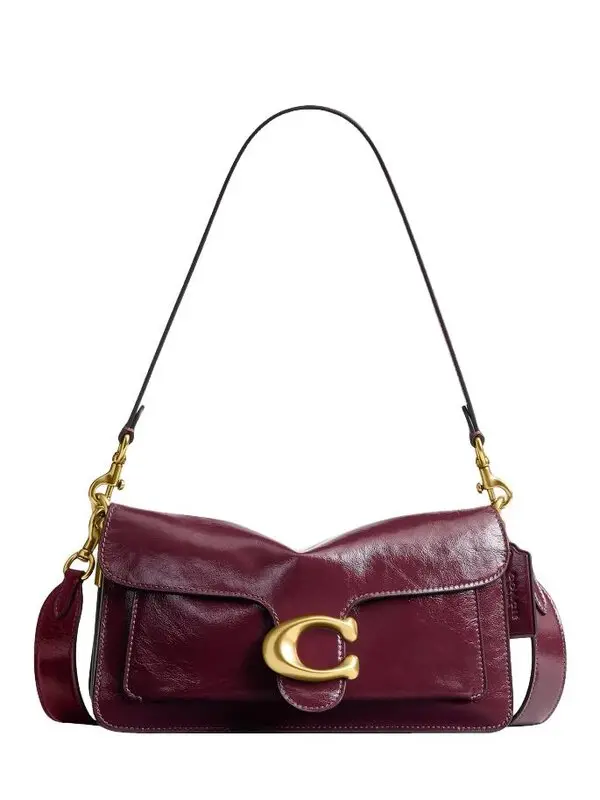 COACH Tabby 26 Glazed Leather Shoulder Bag - Dark Cherry