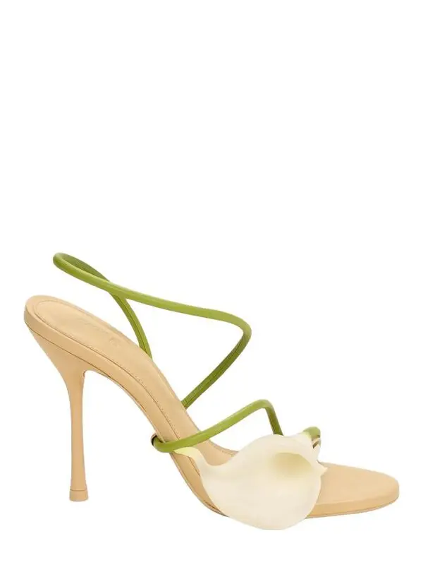 Cult Gaia Cassidy 110mm Floral Leather Sandals - Multi