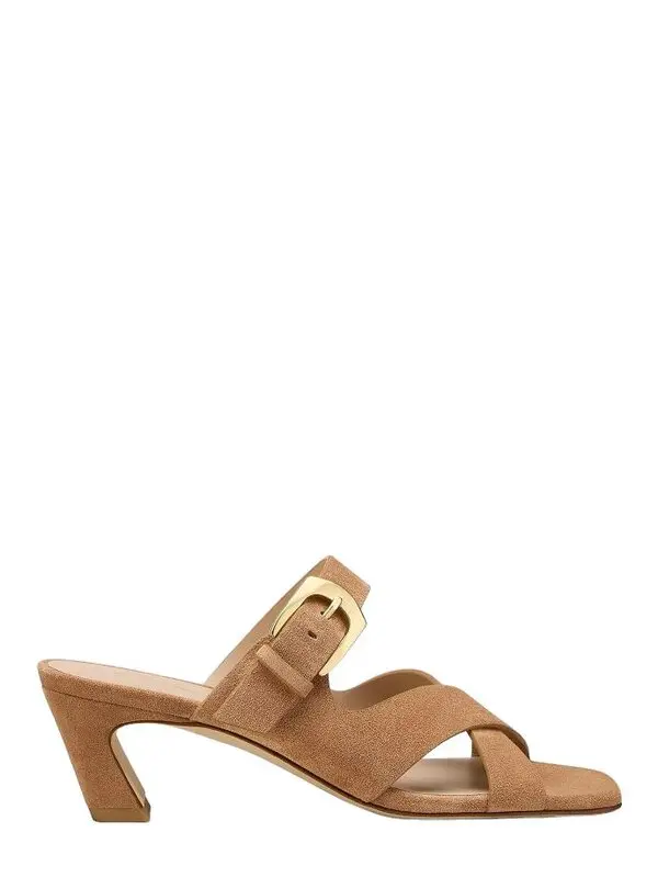 STUART WEITZMAN Sai 50mm Suede Block-heel Sandals - Doe