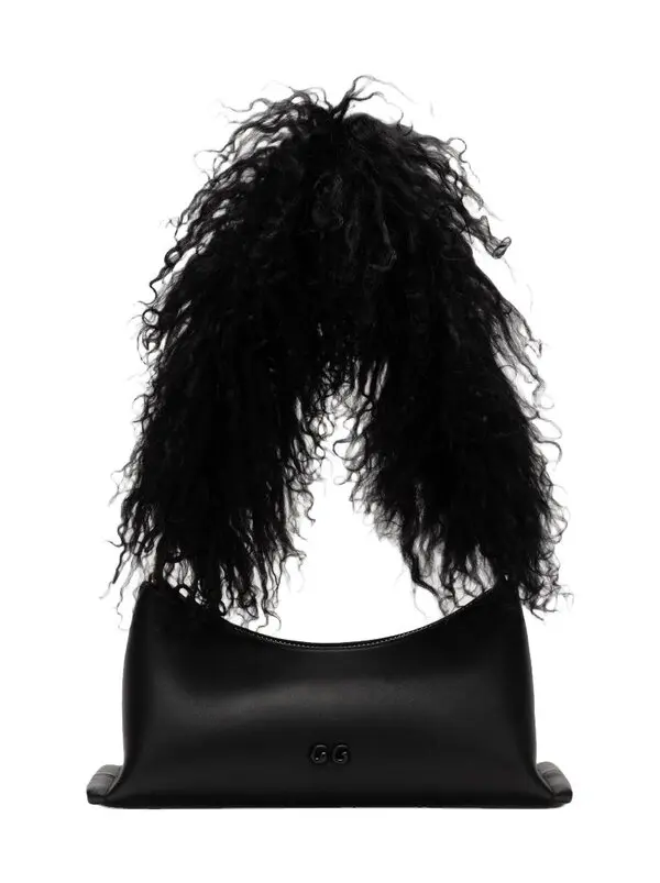 Cult Gaia Osa Shearling Shoulder Bag - Black