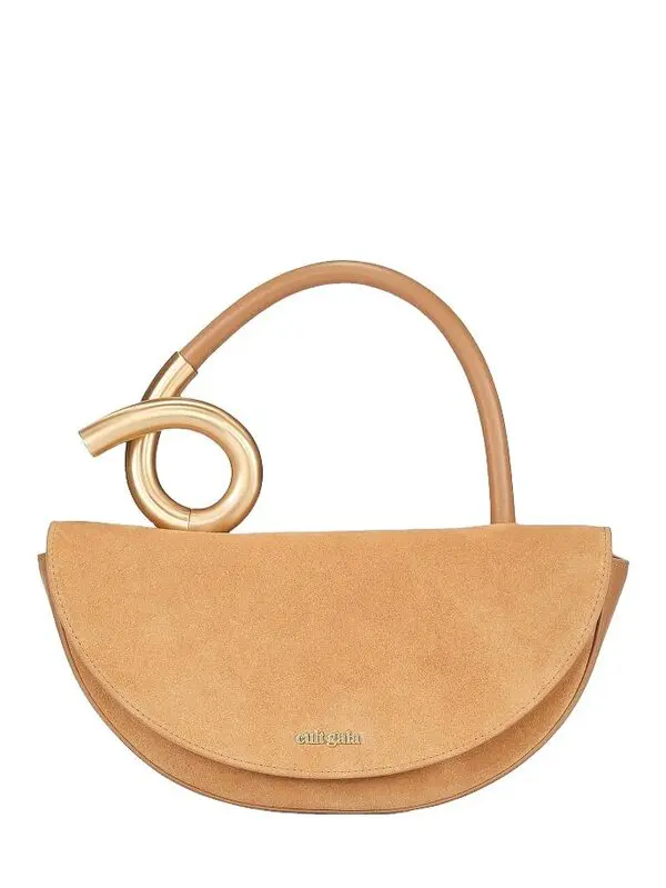 Cult Gaia Azariah Suede Top Handle Bag - Camel