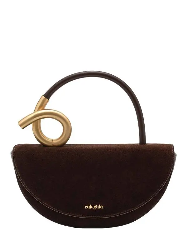 Cult Gaia Azariah Suede Top Handle Bag - Dark Java