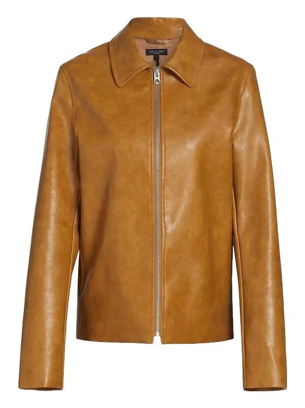 Rag & Bone Jordie Faux Leather Jacket - Camel
