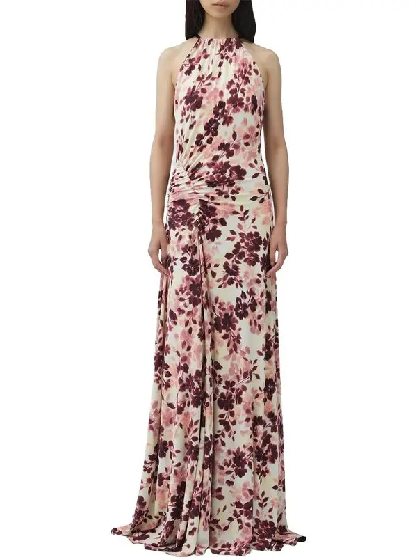 Simkhai Cerin Floral Halter Maxi Dress - Fig Multi