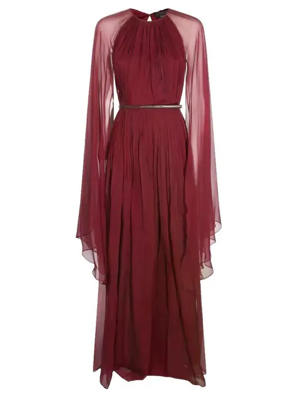 Max Mara Silk Chiffon Dress - Red