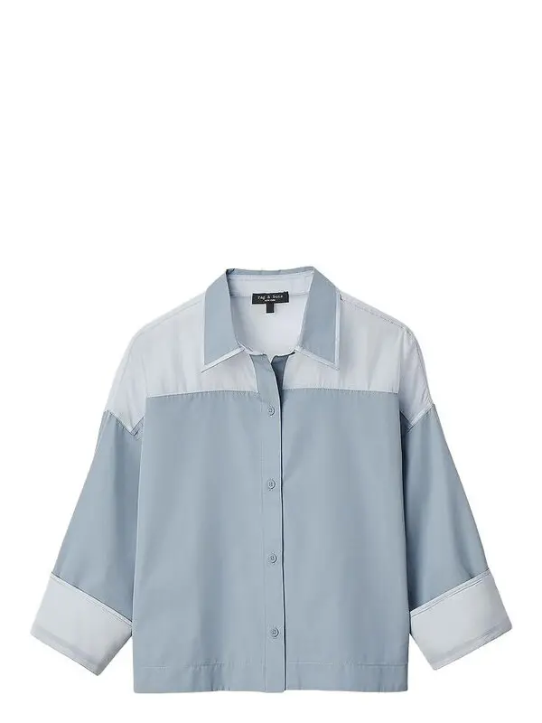 Rag & Bone Elly Cotton Button-front Shirt - Grey