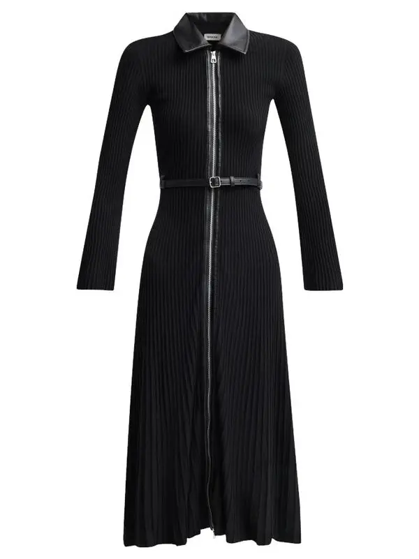 Simkhai Ismelle Pleated Midi Dress - Black