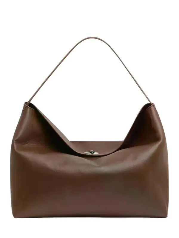 Christopher Esber Turnlock Grande Leather Shoulder Bag - Brown