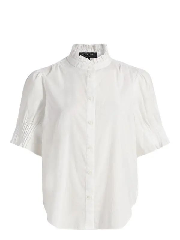 Rag & Bone Dakota Cotton Poplin Puff-sleeve Shirt - Bone