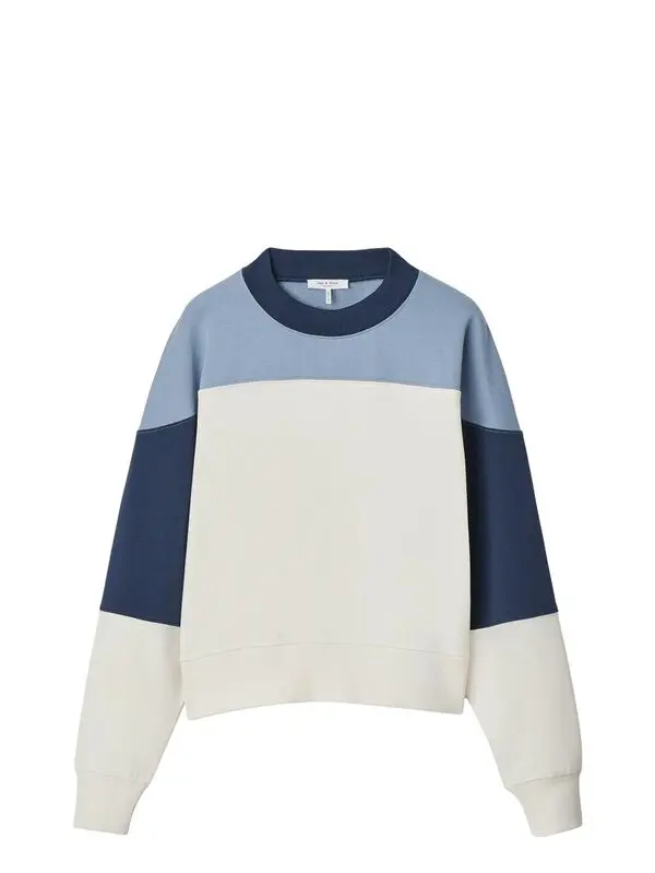Rag & Bone The Everyday Terry Seamed Sweatshirt - Blue Multi