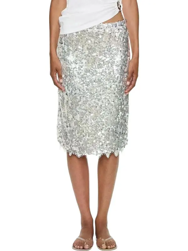 Christopher Esber Opaline Sequin-embellished Midi Skirt - Grey