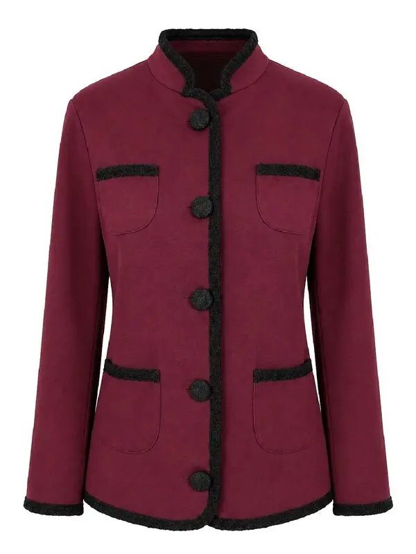 CONQUISTA Contrast-trim Four-pocket Jacket - Red
